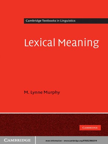Lexical Meaning (Cambridge Textbooks in Linguistics) eBook : Murphy, M ...