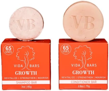 Amazon.com : Vida Bars Bundle of Growth Solid Shampoo and Conditioner ...