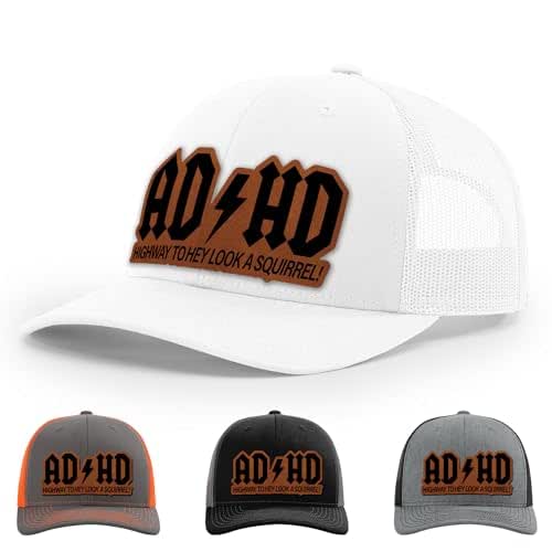Amazon.com: ADHD - Short Attention Span Hat, 112 Style Trucker Leather ...
