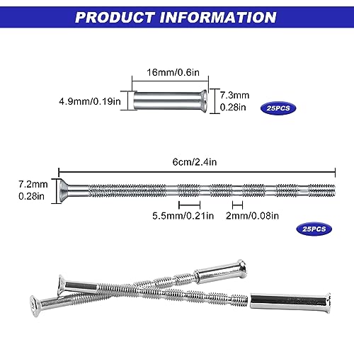 M4 Door Handle Bolt Through Fixings, 25Pcs M4 Door Handle Fixing Screws ...