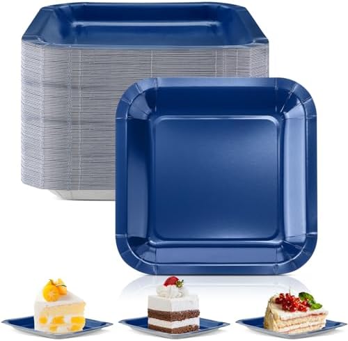 Amazon.com: Dandat 50 Pack 7 Inch Graduation Paper Square Plates ...