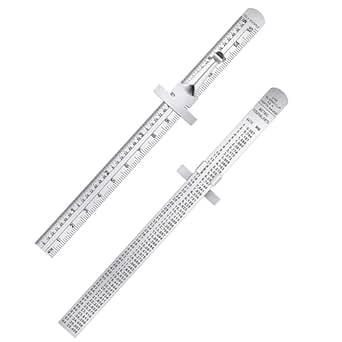 Set of 2 Metal Rulers 6 Inch 15 cm Stainless Steel Ruler with ...
