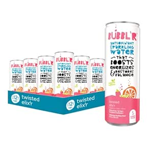 Amazon.com: BUBBL'R twisted elix'r, Antioxidant Sparkling Water with Natural Caffeine, 0g Sugar ...