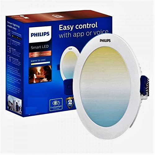 Philips 15-Watt Smart Wi-Fi LED Round Ceiling Lamp Downlighter WiZ ...