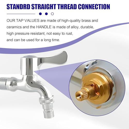 EUIOOVM Replacement Tap Valves 2 Set 1/2″ Brass Tap Cartridge Valves ...