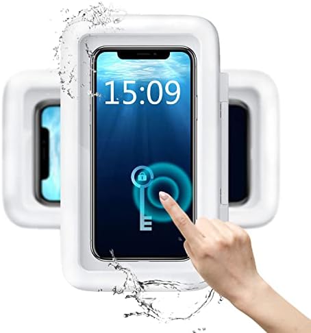 Shower Phone Holder, Waterproof 360° Rotation Wall Mount Bathroom Phone ...