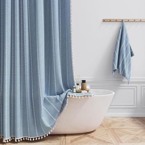 Amazon.com: BTTN Boho Shower Stall Curtain - 48x72 Narrow Farmhouse ...