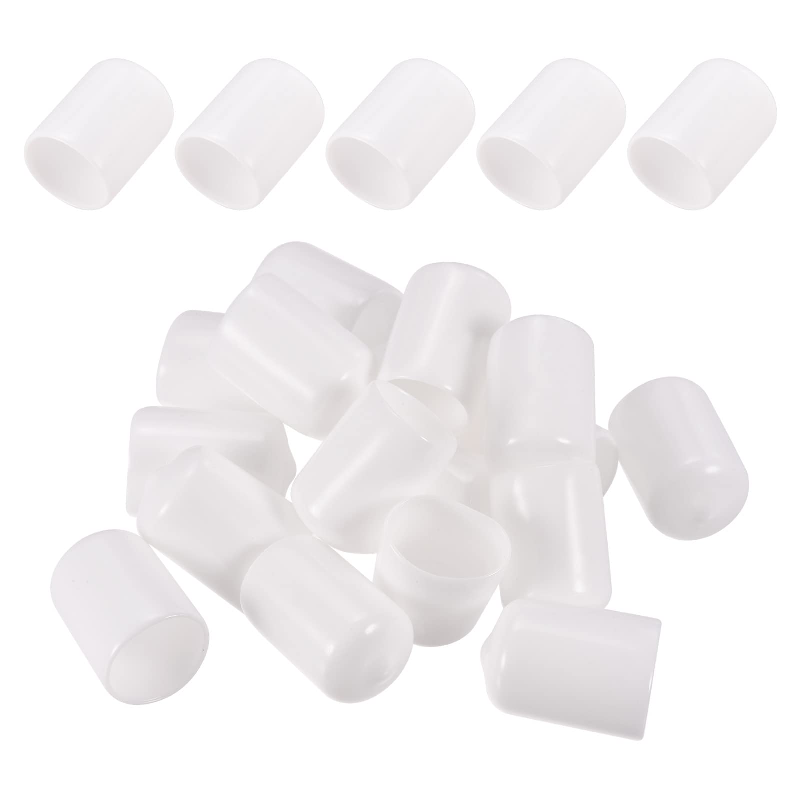 Snapklik.com : 50 Pack 3/4" ID White Screw Thread Protectors Rubber End ...