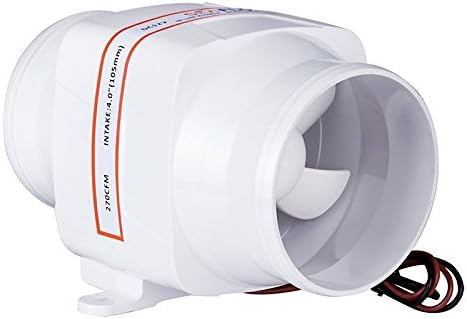 SEAFLO 4" in-Line Marine Bilge Air Blower 12V/24V 270 CFM Quiet Boat ...
