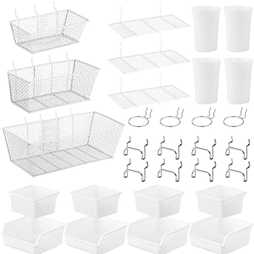 Amazon.com: 30 Pcs Pegboard Accessories Organizer Kit Includes Pegboard ...