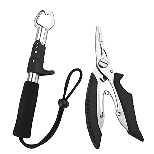 Generic Foldable Stainless Steel Fish Gripper Cutter Plier Lip Control ...