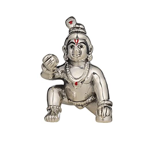 Buy JEWELLERYHUT Luck Pure Silver 999 Hollow Laddu Gopal Krishna Idol ...
