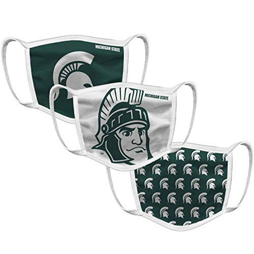 Michigan State Spartans Retro Face Covering 3-Pack - Green | Amazon ...