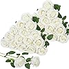 Amazon.com: Serwalin 30pcs Artificial Silk Roses Flowers, White ...