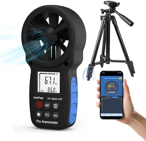Amazon.com : AIOMEST Digital Anemometer AI-100APP Wind Speed Measuring ...
