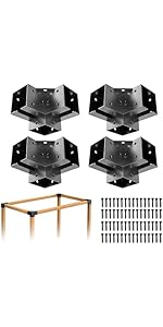 Amazon.com: Pergola Brackets 4x4 3-Way 4pcs Right Angle Corner Bracket, Easy Installation ...