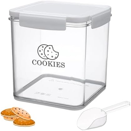 Gzsekken Biscuit Jar with Sealed Lid,Plastic Food Storage Containers ...