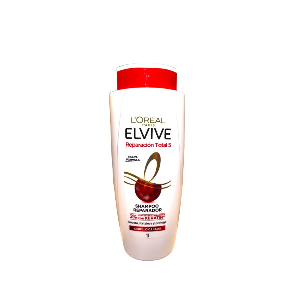 L'ORÉAL Paris Shampoo Reparación Total 5 Elvive 1L. Combate 1 año de ...