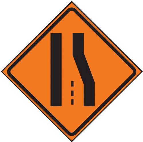 Sign, Roll-Up, 48" Orange Reflexite, DuraLatch Merge Left (Symbol ...