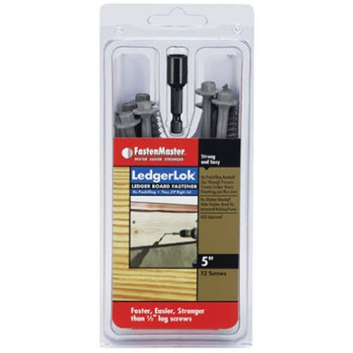 FastenMaster FMLL005-12 LedgerLOK Ledger Board Fastener, 5 Inches, 12 ...