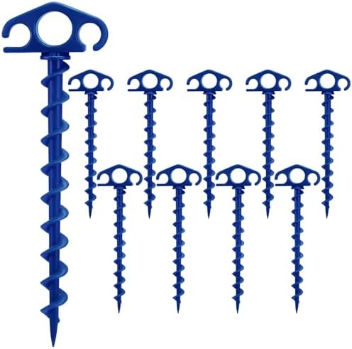 Amazon.com : Hikemax Spiral Plastic Tent Stakes 15 Pack - 10 Inch Heavy ...