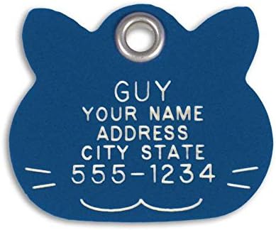 Amazon.com: LuckyPet Pet ID Tag - Blue Plastic Cat Face - Durable Cat ...