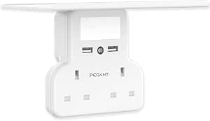 PEGANT Multi Plug Extension Power Adapter With 2 USB, Night Light and ...