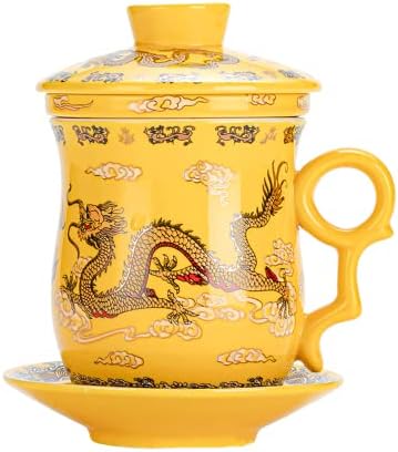 Amazon.com | Tea Talent Porcelain Tea Cup with Infuser Lid and Saucer ...