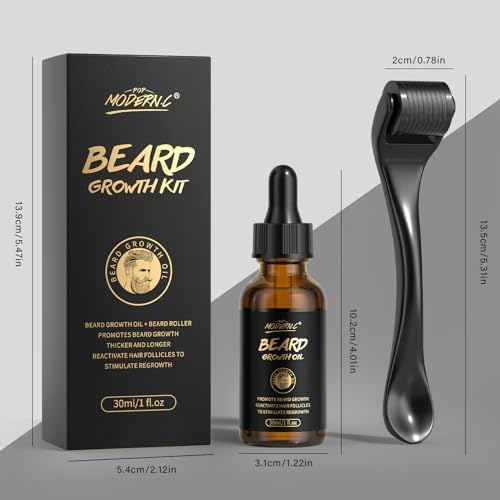 Beard Growth Kit - Biotin Beard Growth Oil with Roller for Promote Hair ...