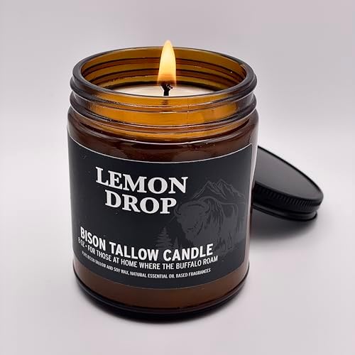 Amazon.com: Big Crazy Buffalo Pure Bison Tallow Scented Candle, Lemon ...