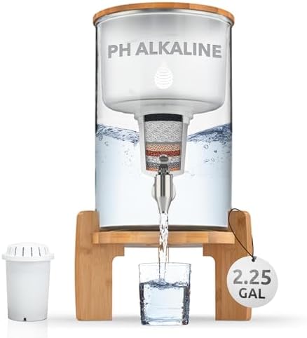 Invigorated Water pH Recharge Modern Wooden Glass Alkaline Water Filter ...