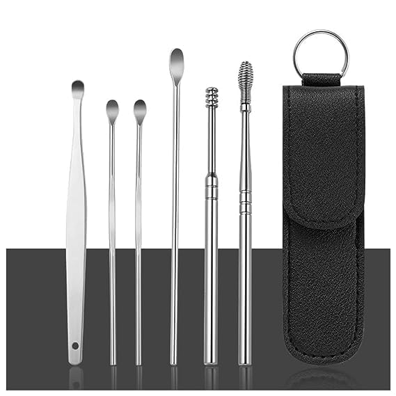 RRDIYZ 6 Pcs Ear Wax Cleaner - Resuable Ear Cleaner Tool Set with ...