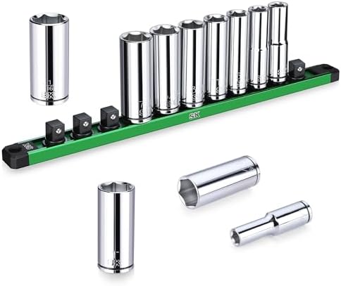 SK 1/2" Drive Socket Set, Deep SAE Sockets, 11-Piece 7/16" to 1-1/16 ...