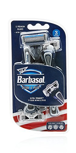 Amazon.com: Barbasol Premium Disposable Ultra 6 Razor, 3 Count, (Pack ...