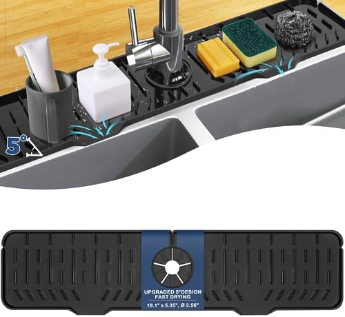 Amazon.com - 24" Kitchen Sink Faucet Splash Guard Plus Size Silicone ...