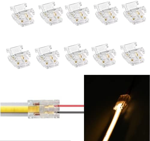 Amefil 2 Pin 10mm Cob LED Strip Connettori, ingresso DC femmina con ...