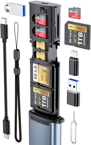 Amazon.com: BUDI Multifunctional SD Card Reader, SD/TF/Micro SD/CF/MS ...