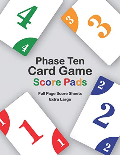 Phase Ten Card Game Score Pads (120 Score Sheets); Full Page Score ...