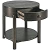 Amazon.com: MODERION Round End Table with Drawer and Storage Shelf ...