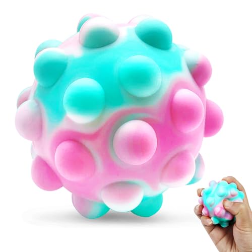 Pop Ball Fidget Toys, 3D Push Bubbles Silicone Sensory Pop Stress Balls ...