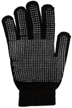 12 Pairs x Kids Winter Warm Magic Gripper Grip Gloves Colour:Black Only ...