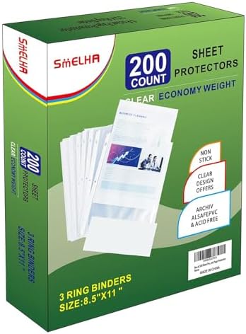 Amazon.com : Arae Office Clear Sheet Protectors 8.5 x 11 inch with ...
