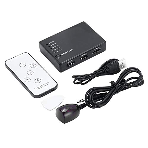 Amazon.com: Mini Portable IR Remote 5 Port HDMI Switch 5-in-1 51 ...