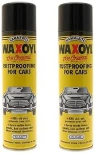 2 X HAMMERITE WAXOYL CLEAR 400ML AEROSOL SPRAY RUST PROOF PREVENTION ...