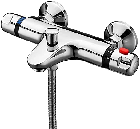 Thermostatic Bath Shower Mixer Tap Wall Mounted Shower Mixer Bar Chrome ...