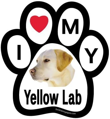 Amazon.com: I Love My Yellow Lab Paw Magnet : Automotive