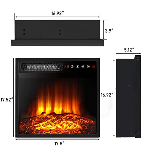 BOSSIN 18 Inch Electric Fireplace Insert with LED Realistic Flame,Small ...