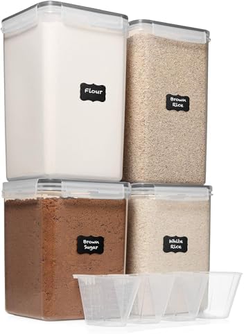 Amazon.com: PRAKI Extra Large Tall Airtight Food Storage Containers 6 ...