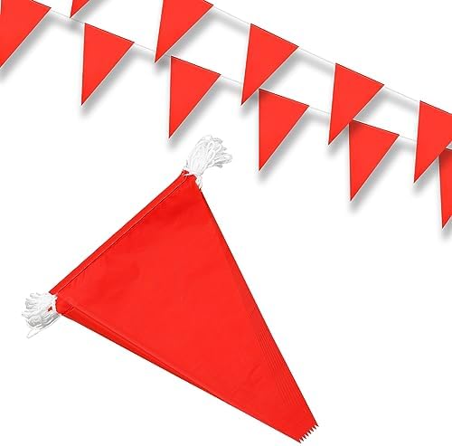 Amazon.com: Peryiter Pennant Banner Flags 105 ft Perimeter Marking ...