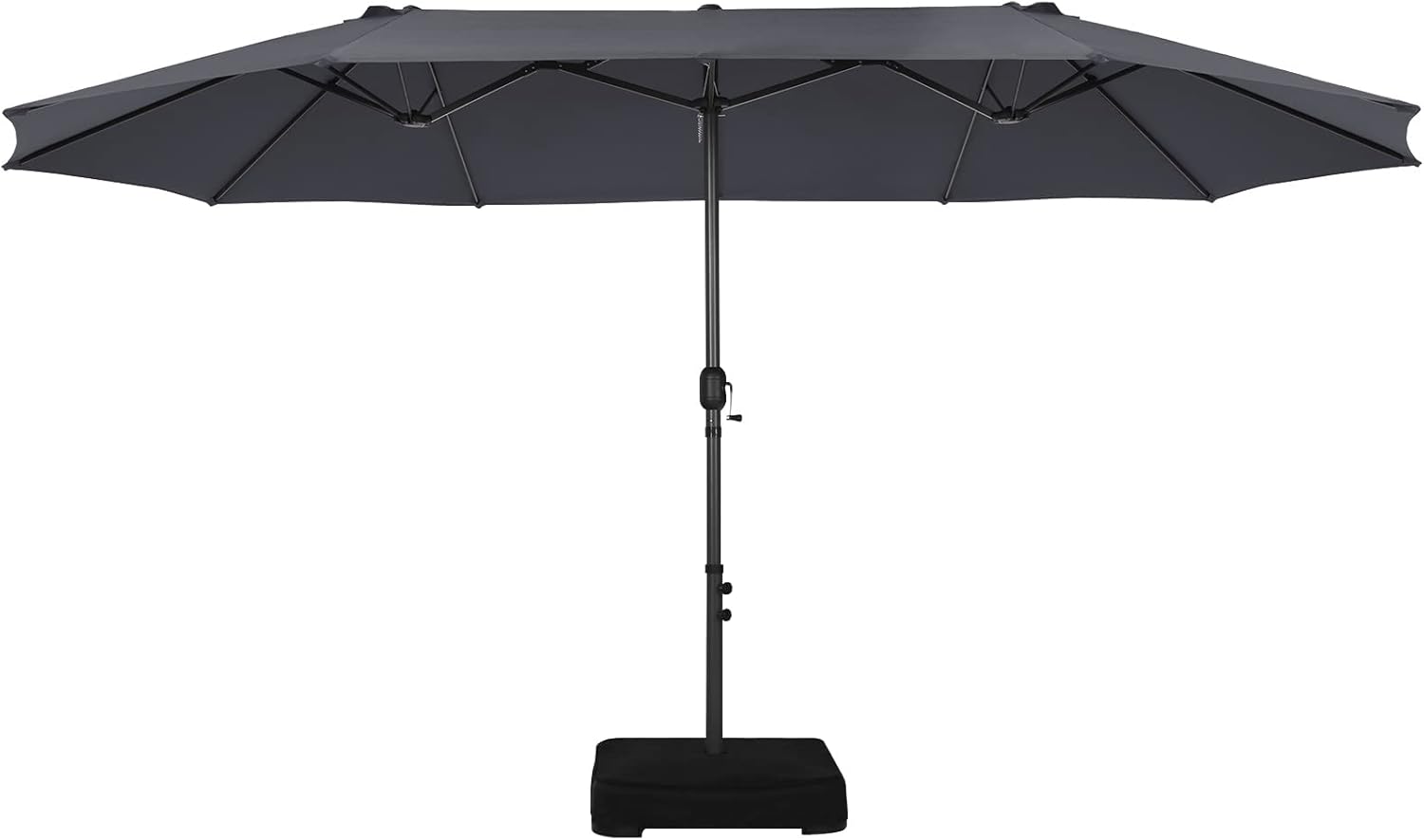 TANGZON 4.5 x 2.7M Patio Umbrella and Base Weight, Double-Sided Twin ...